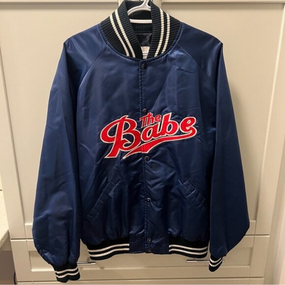 Jackets & Coats | Vintage 9s Babe Ruth Movie Promo Jacket Satin Bomber ...